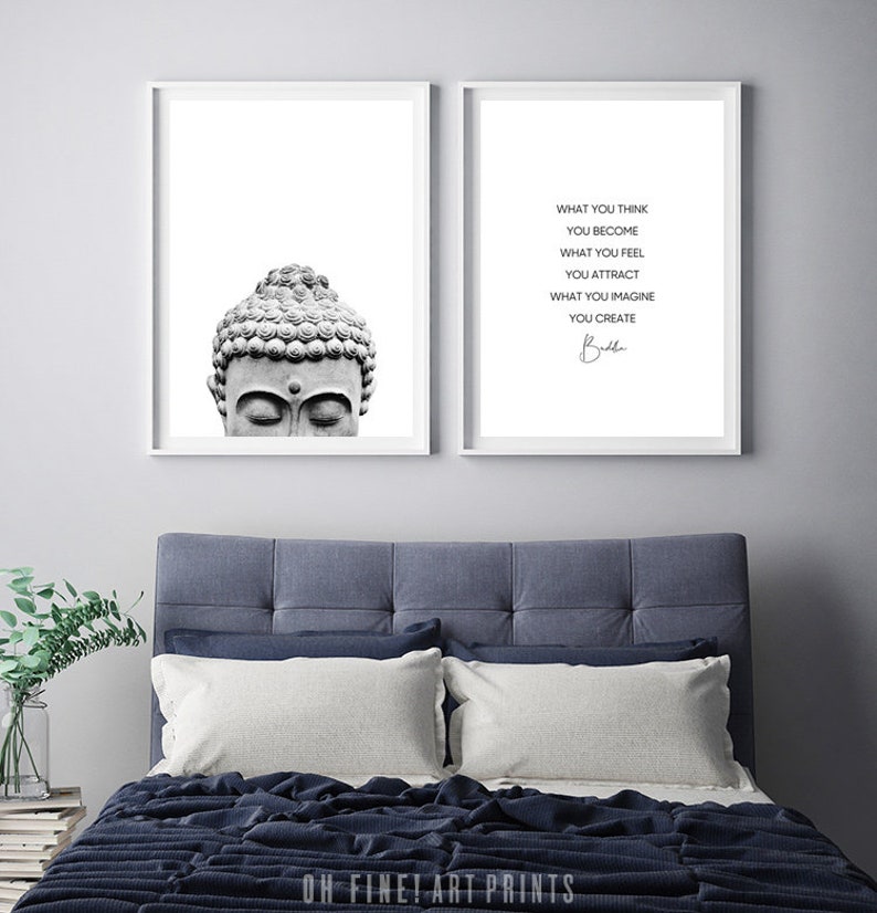 Buddha Wall Art Set of 2 Prints Buddha Quote Print Boho - Etsy