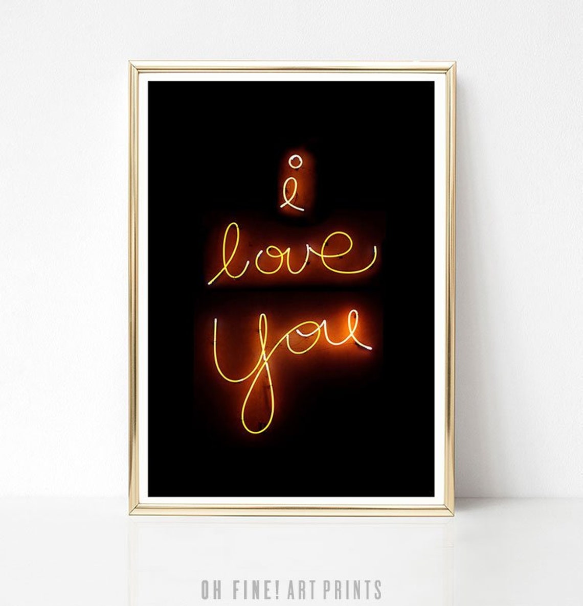 I Love You Neon Sign Valentines Day Printable Art Burnt | Etsy