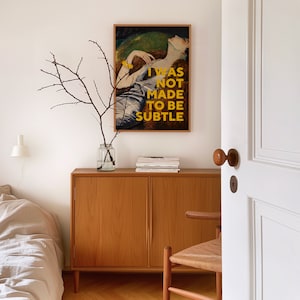 Feminist Art, I Was Not Made to Be Subtle Quote Print, Vintage Painting ...