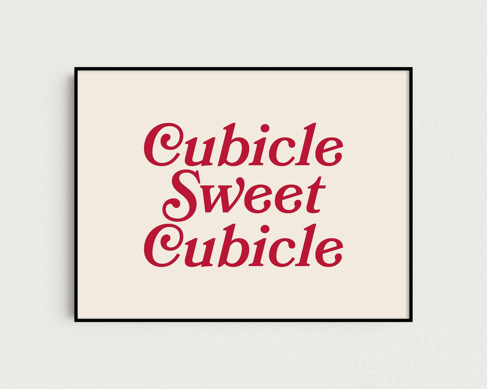 Cubicle Sweet Cubicle Art Print, Printable Retro Office Decor, Cute ...