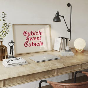 Cubicle Sweet Cubicle Art Print, Printable Retro Office Decor, Cute ...