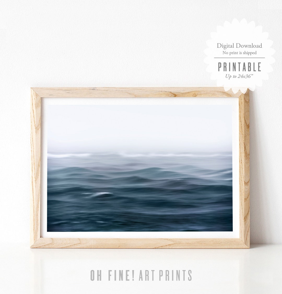 Abstract Ocean Print Printable Ocean Wall Art Indigo Blue - Etsy