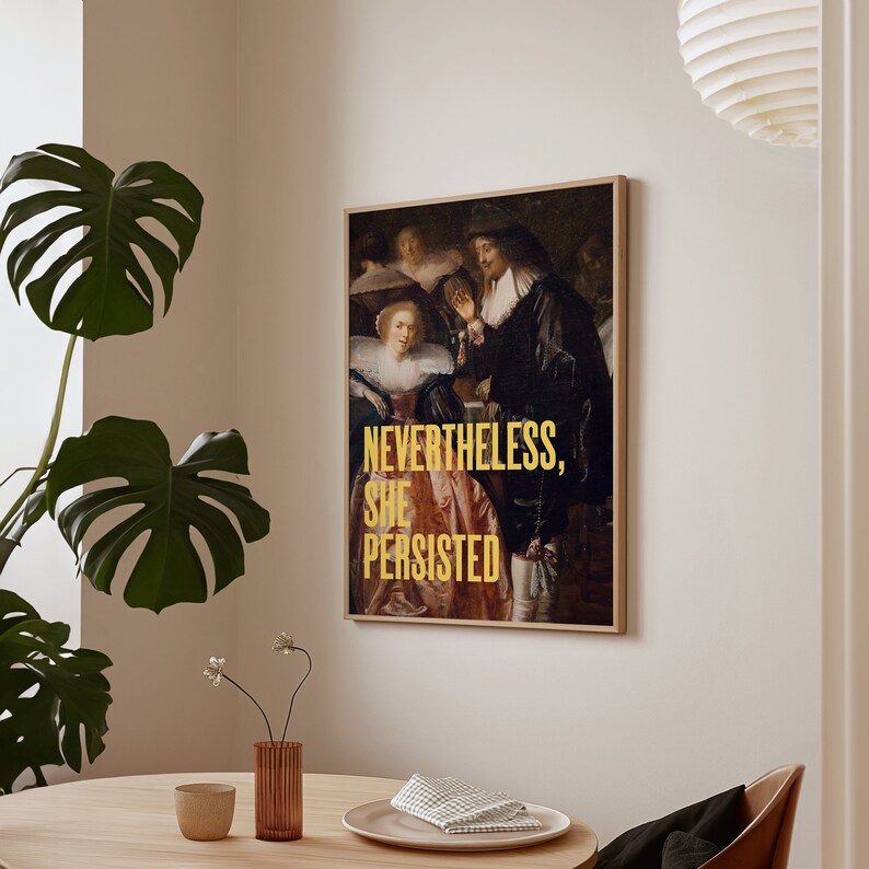 Nevertheless She Persisted, Printable Wall Art, Quote Print, Feminist ...