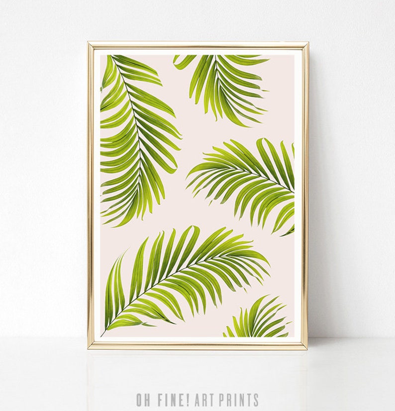 Palm Leaf Print Tropical Wall Art Prints Nature Tropical Etsy