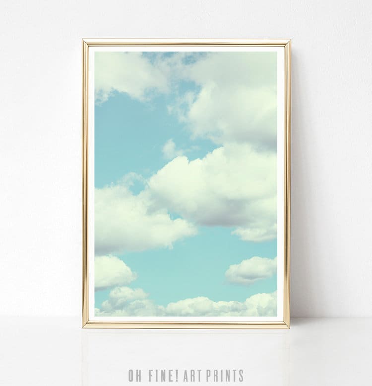 Cloud Print Printable Art Nursery Wall Art Large Wall Art | Etsy