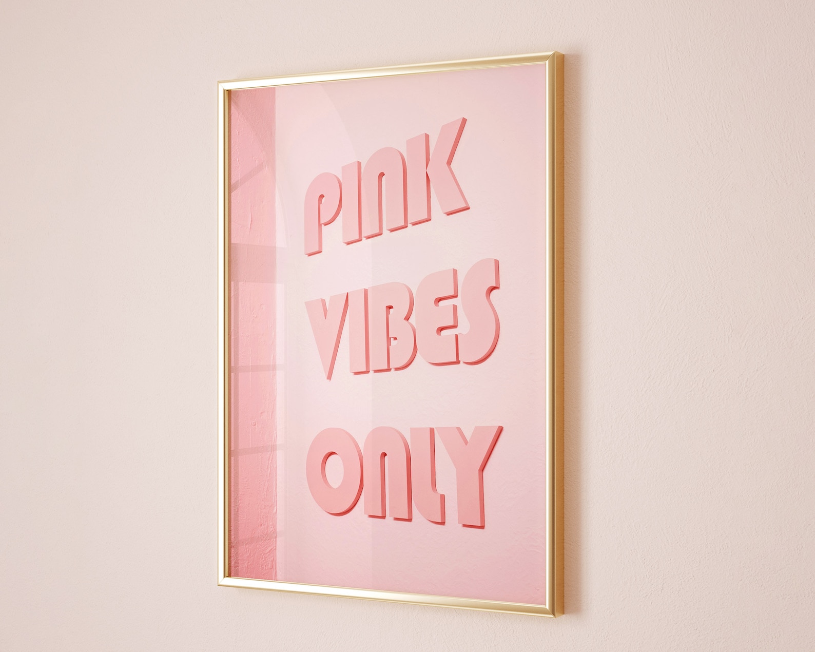 Pink Vibes Only Print, Trendy Girly Pink Wall Art, Retro Aesthetic ...
