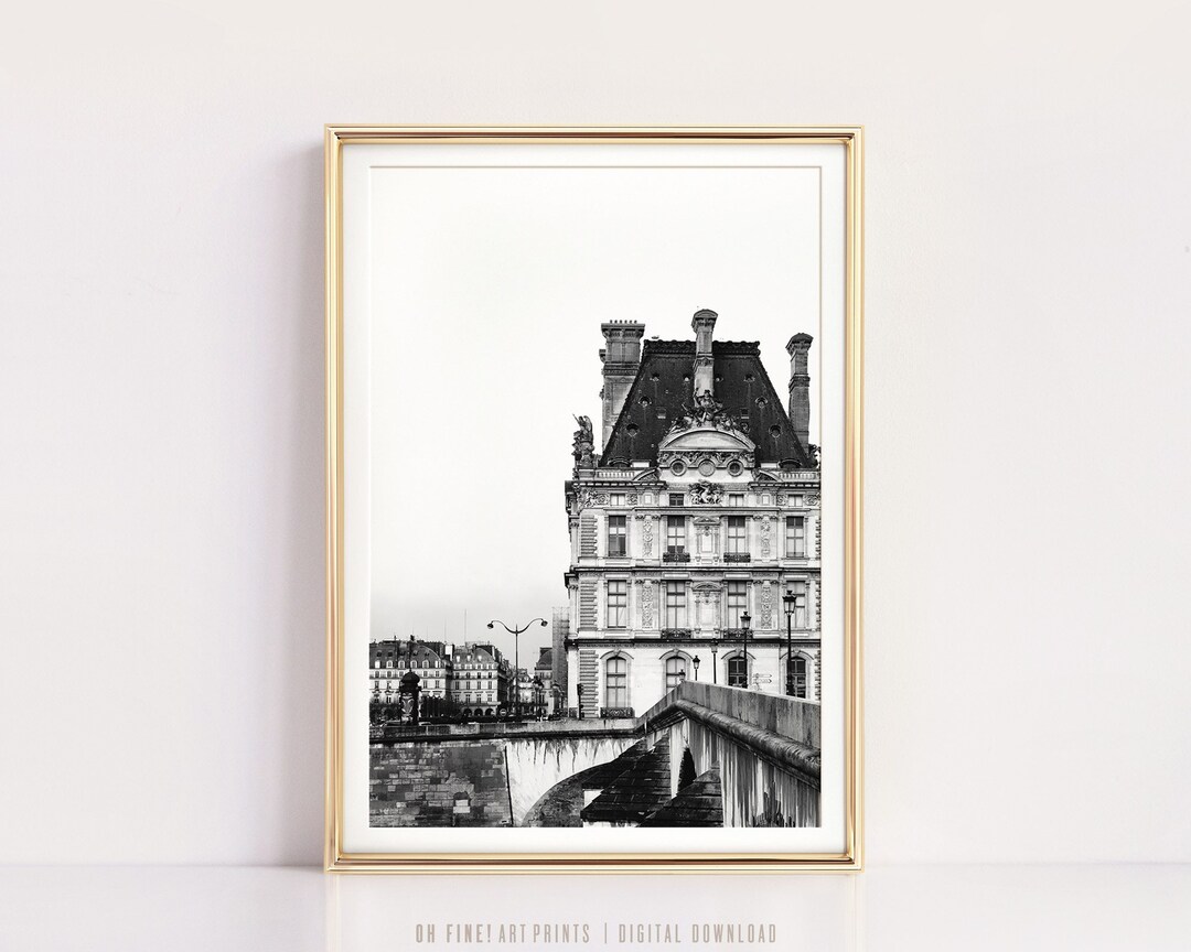 Printable Black and White Paris Photography Print, Digital Prints, Wall ...