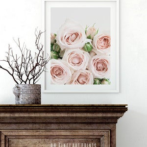 Pale Pink Roses Print Printable Wall Art Boho Floral Print - Etsy
