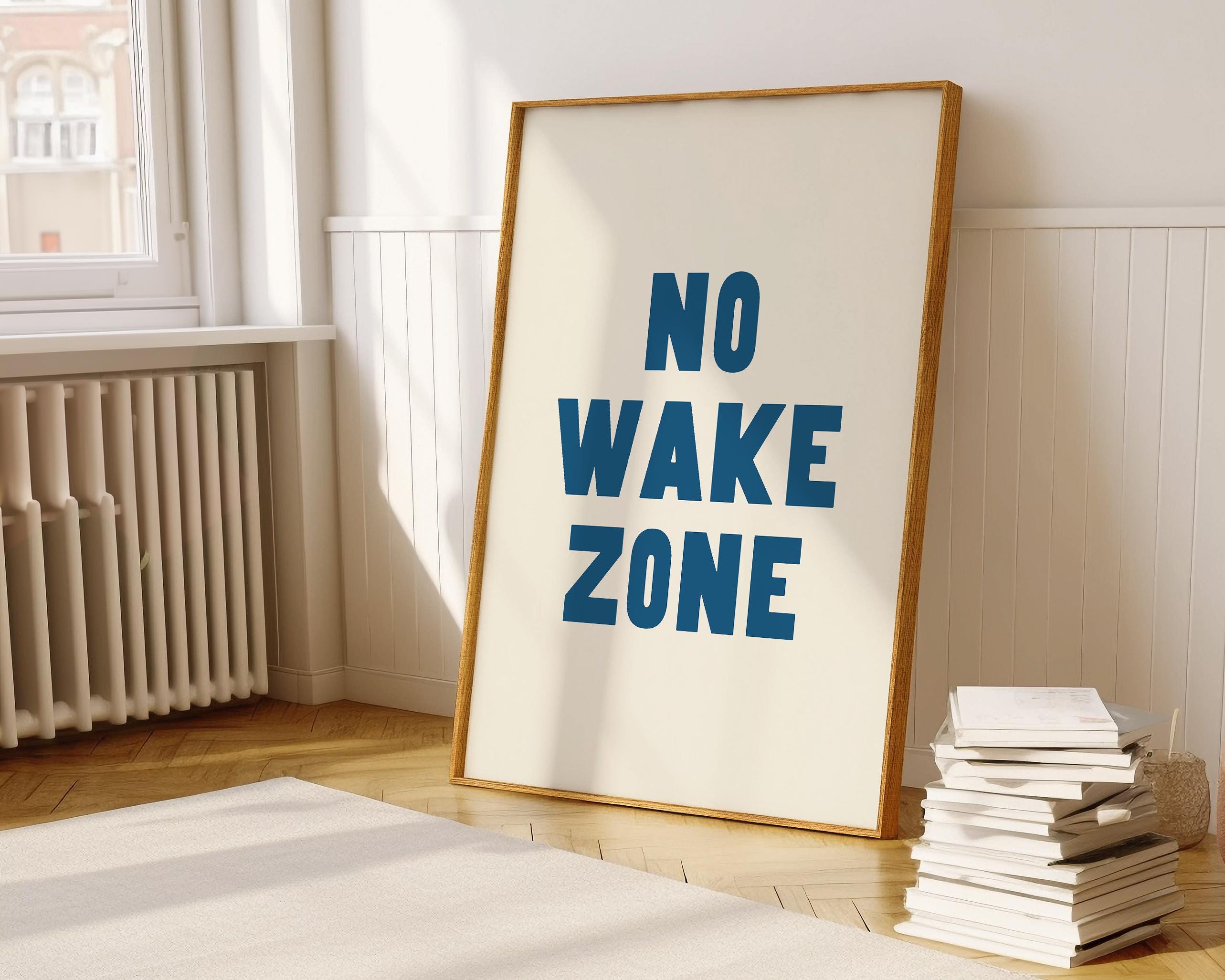 Blue No Wake Zone Printable Poster, Nautical Coastal Wall Art Print ...