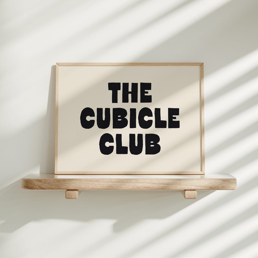 Cubicle Club Art Print, Funny Office Wall Art for Men or Women, Trendy ...