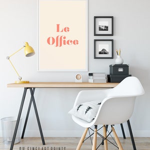Printable Office Decor, Le Office Wall Art Print, Blush Pink Wall Art ...