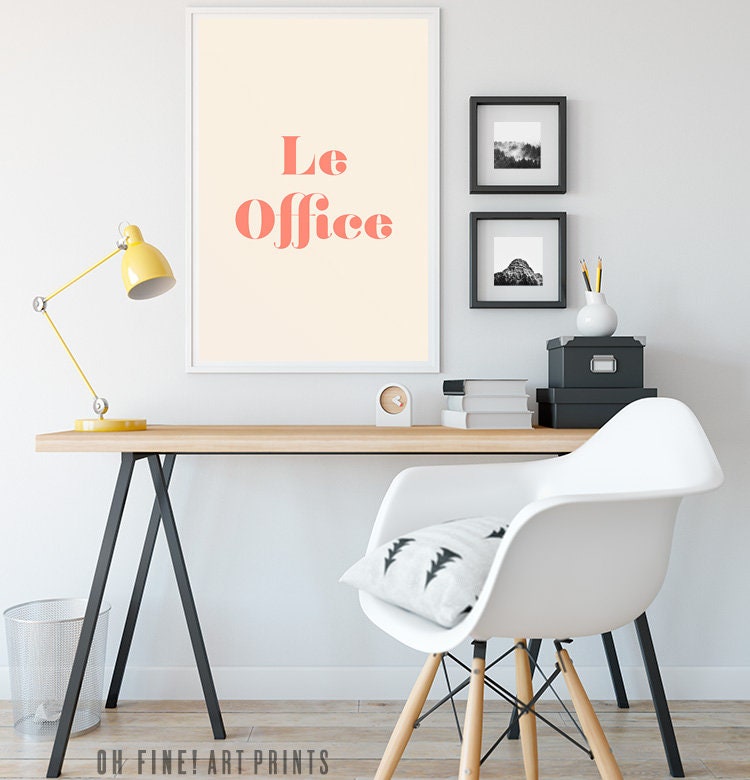 Printable Office Decor, Le Office Wall Art Print, Blush Pink Wall Art ...