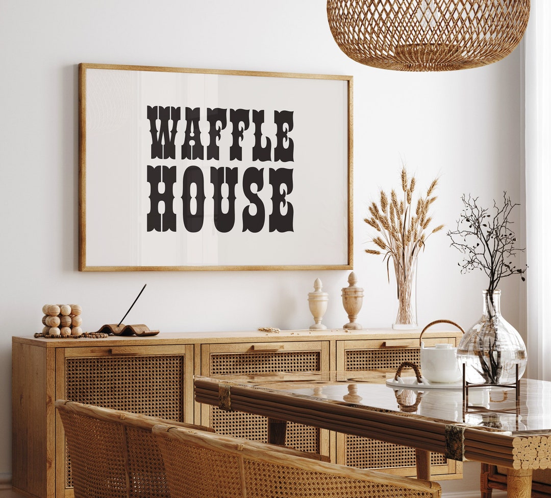 Western Kitchen Decor, Waffle House Poster, Printable Kitchen Wall Art ...