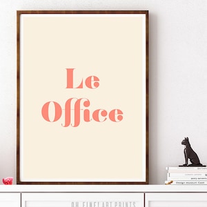 Printable Office Decor, Le Office Wall Art Print, Blush Pink Wall Art ...