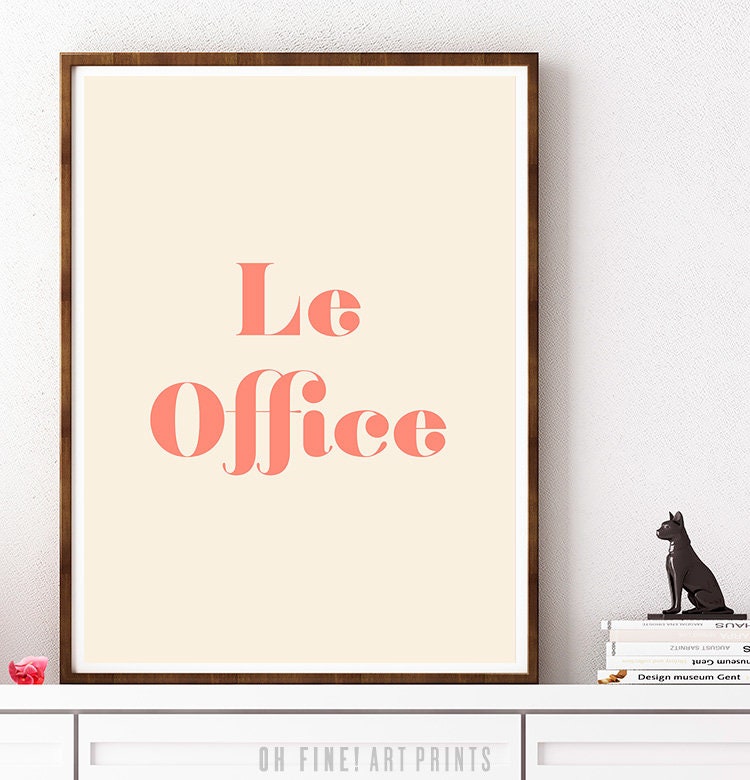 Printable Office Decor Le Office Wall Art Print Blush Pink | Etsy
