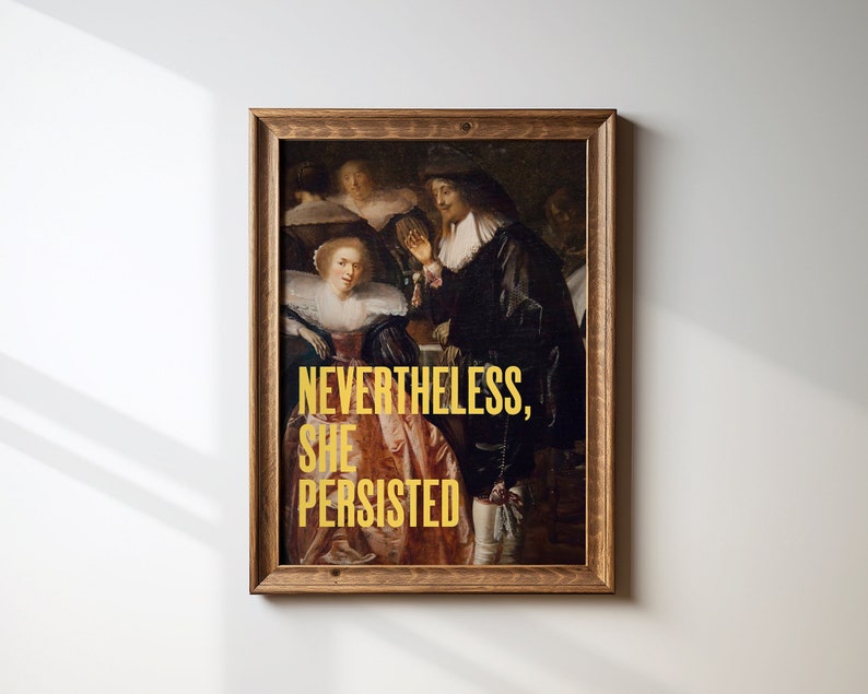Nevertheless She Persisted, Printable Wall Art, Quote Print, Feminist ...