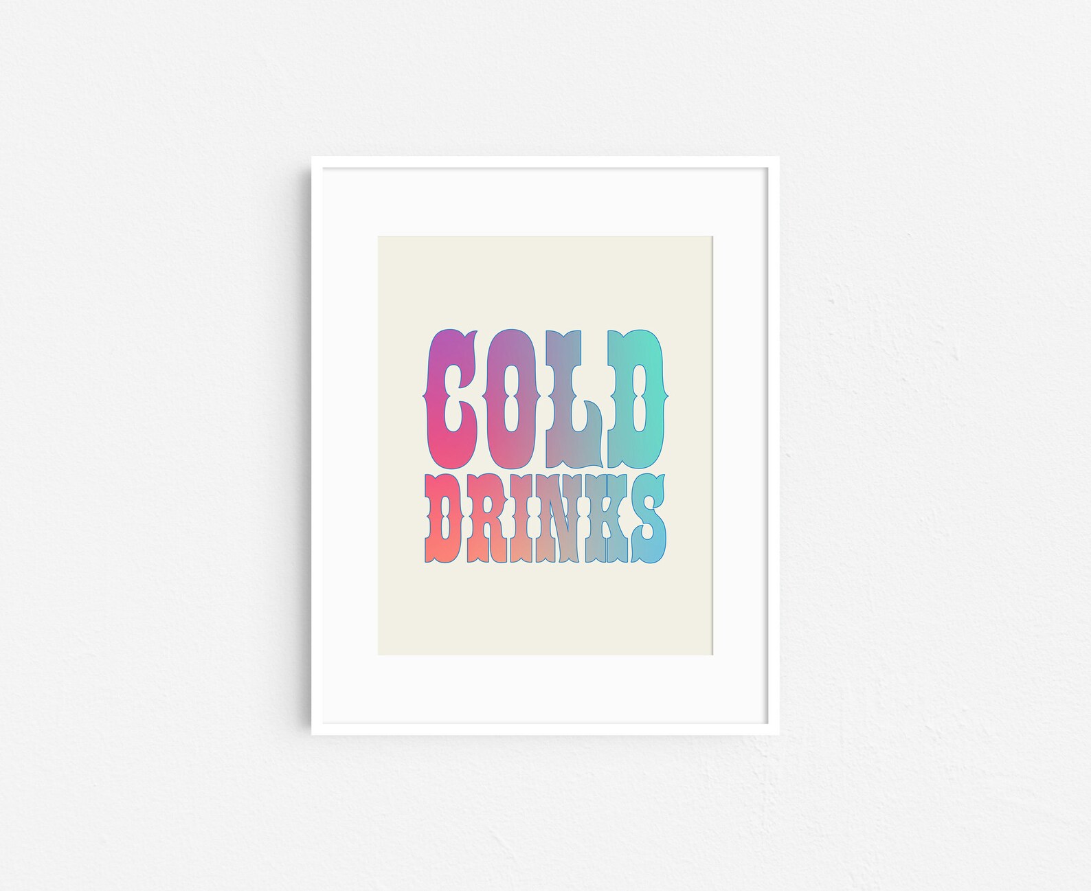 Cold Drinks Poster, Printable Kitchen Wall Art, Western Decor, Country ...