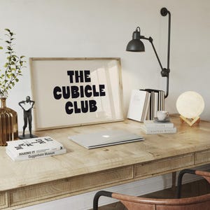 Cubicle Club Art Print, Funny Office Wall Art for Men or Women, Trendy ...