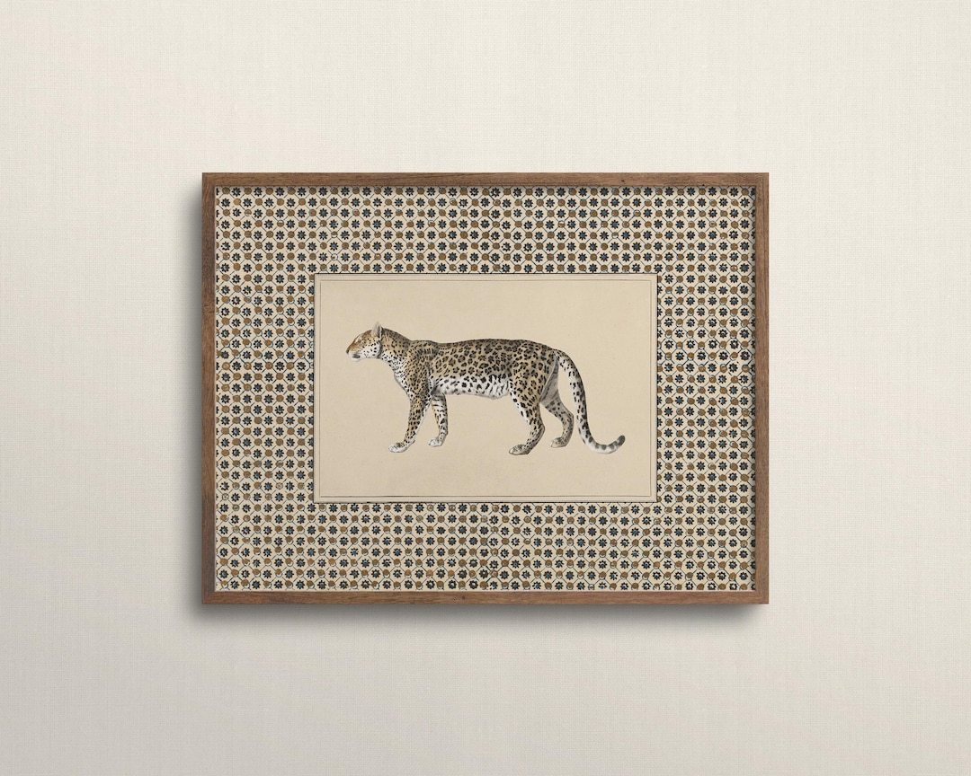 Vintage Leopard Wall Art, Boho Cheetah Print, Maximalist Animal Decor ...