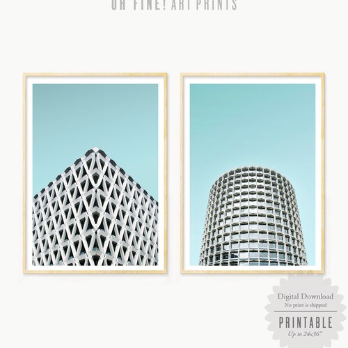 Modern Architecture Print Set Printable Wall Art - Etsy