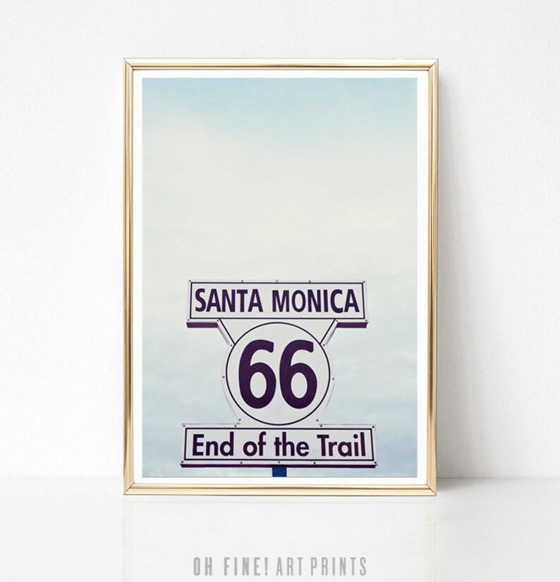Route 66 Wall Art Prints California Travel Poster Santa - Etsy