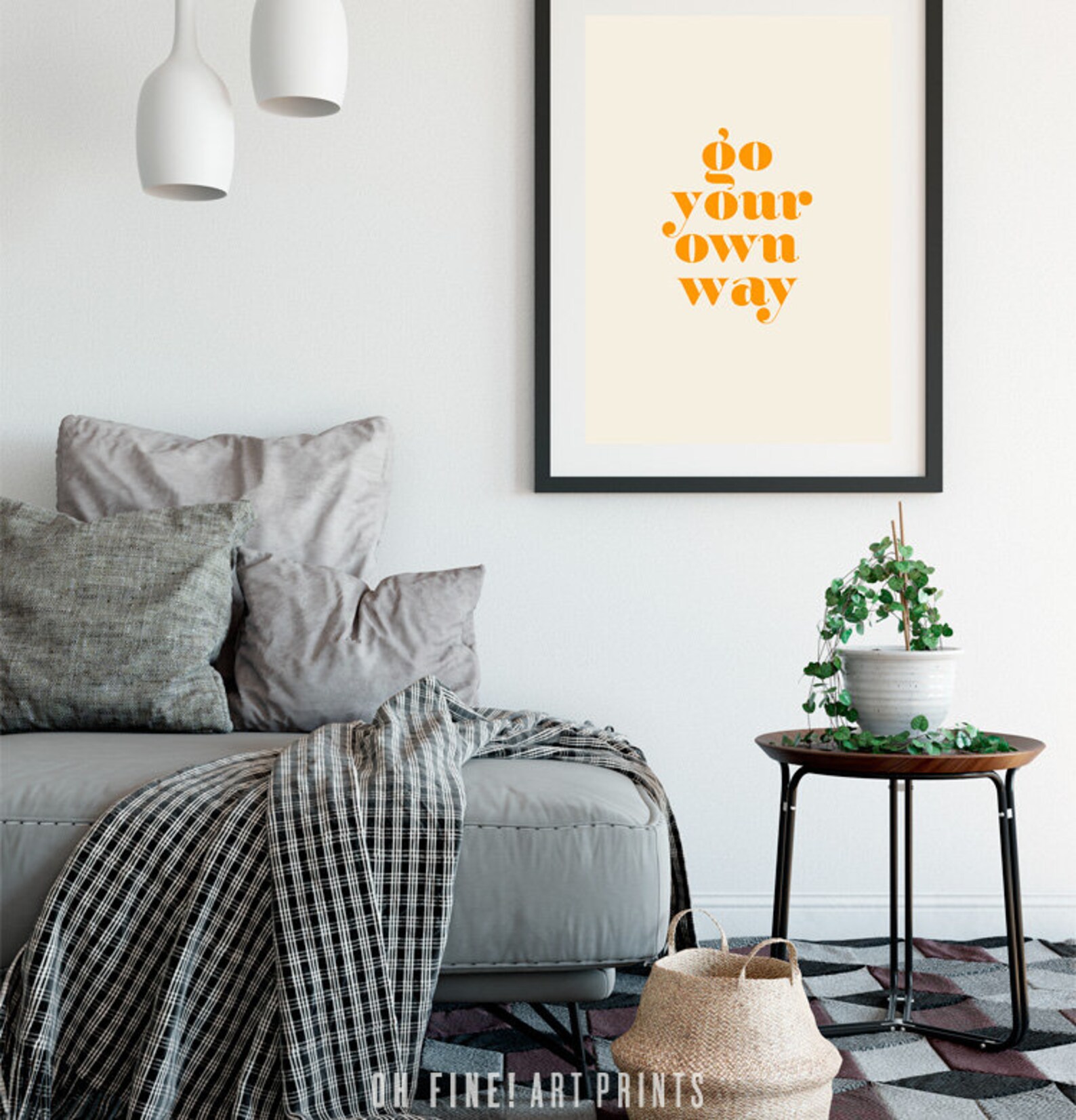 Go Your Own Way Printable Quote Print Dorm Poster Orange - Etsy