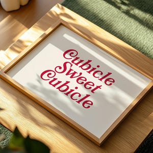 Cubicle Sweet Cubicle Art Print, Printable Retro Office Decor, Cute ...