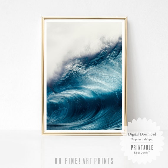 Ocean Print Surf Print Abstract Ocean Wave Printable Wall | Etsy
