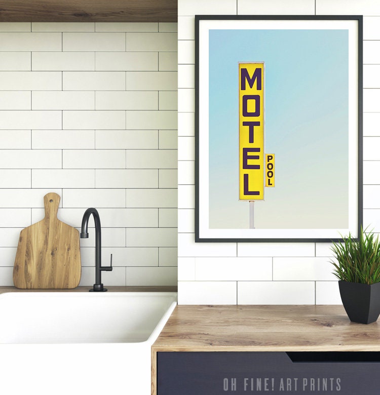Vintage Motel Sign, Wall Art, Prints, Digital Download, Mid Century ...