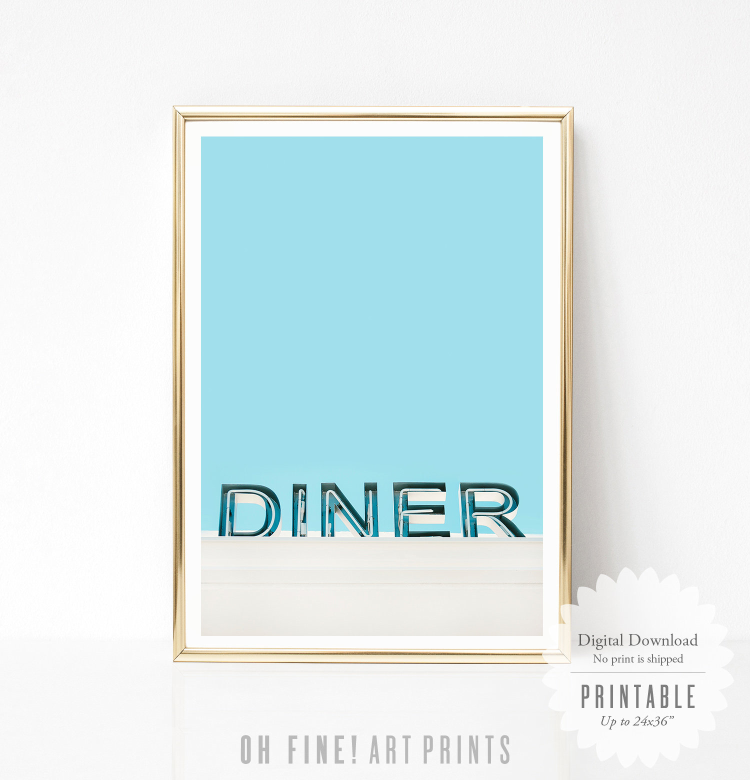 Vintage Diner Sign Retro Kitchen Wall Decor Printable Wall - Etsy