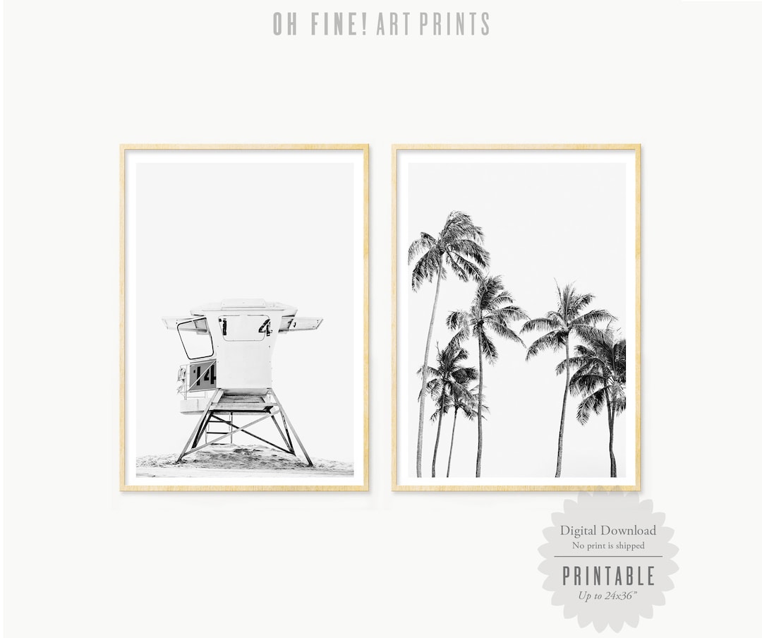 Printable Beach Wall Art Set of 2 Prints Living Room Wall - Etsy