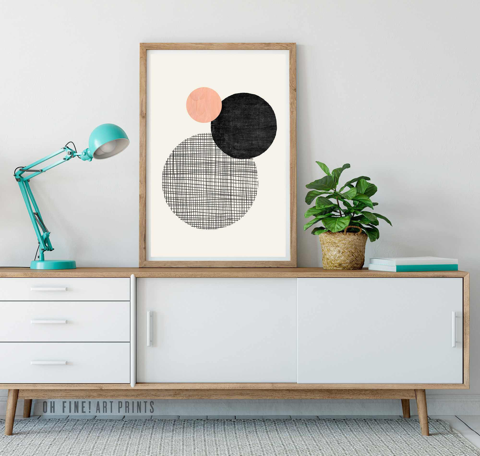 Circles Digital Print Mid Century Modern Printable Wall Art - Etsy