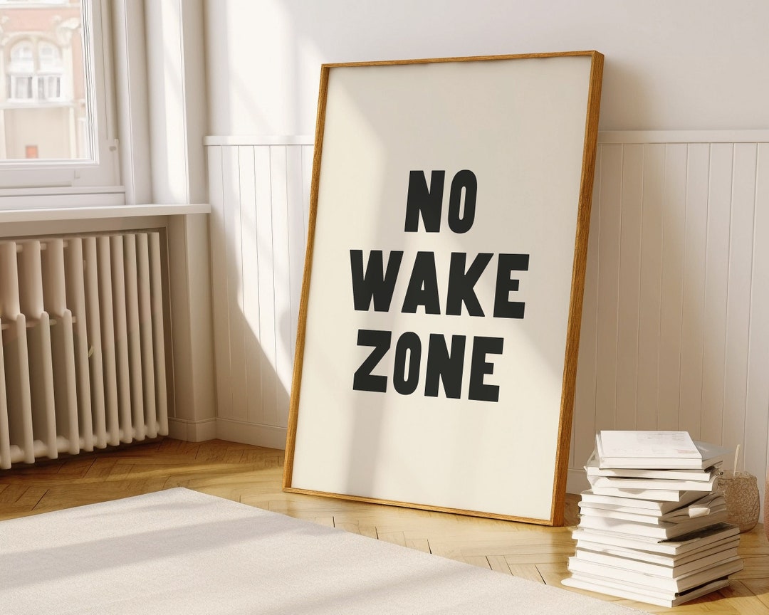 No Wake Zone Poster, Cottage Core Decor, Black White Wall Art, Nautical ...