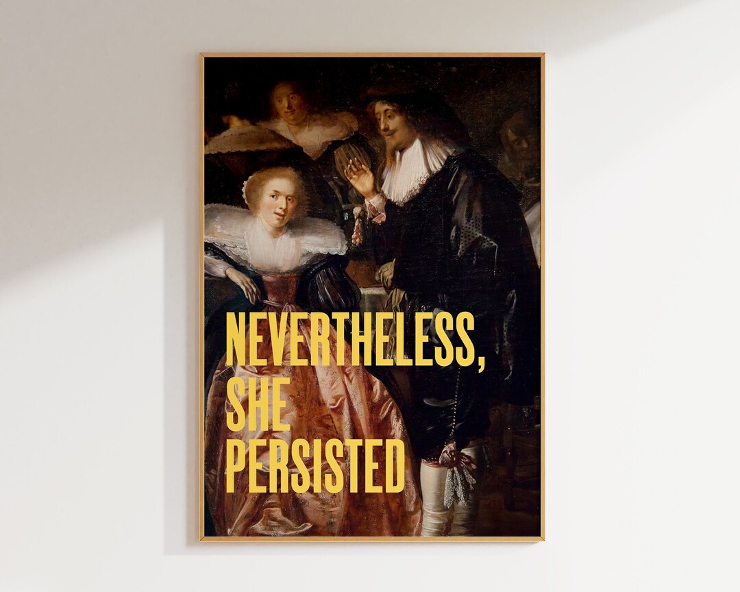 Nevertheless She Persisted, Printable Wall Art, Quote Print, Feminist ...
