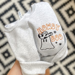 Howdy Boo Crewneck -- Embroidered, Halloween Sweatshirt, Spooky Season ...