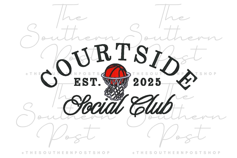 Courtside Social Club Basketball Embroidery Download (5 Sizes) - Etsy