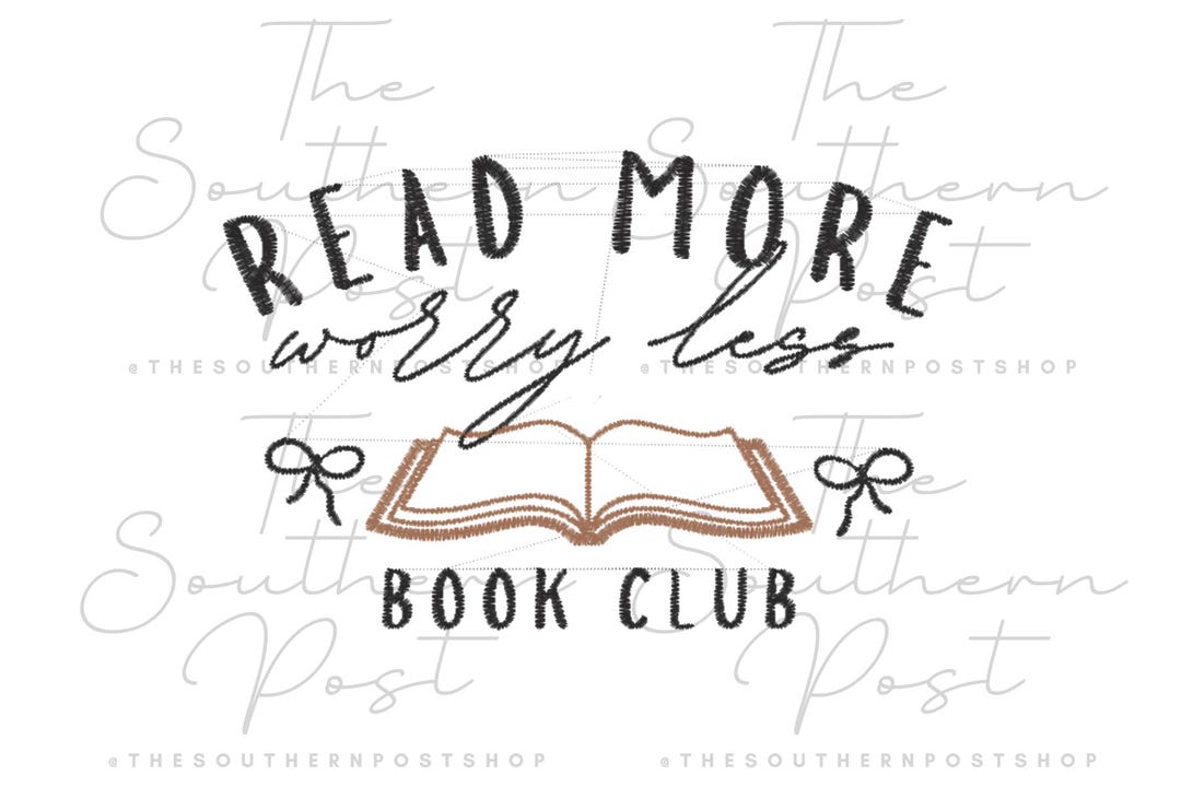 Read More Worry Less, Book Club Embroidery Download - Etsy