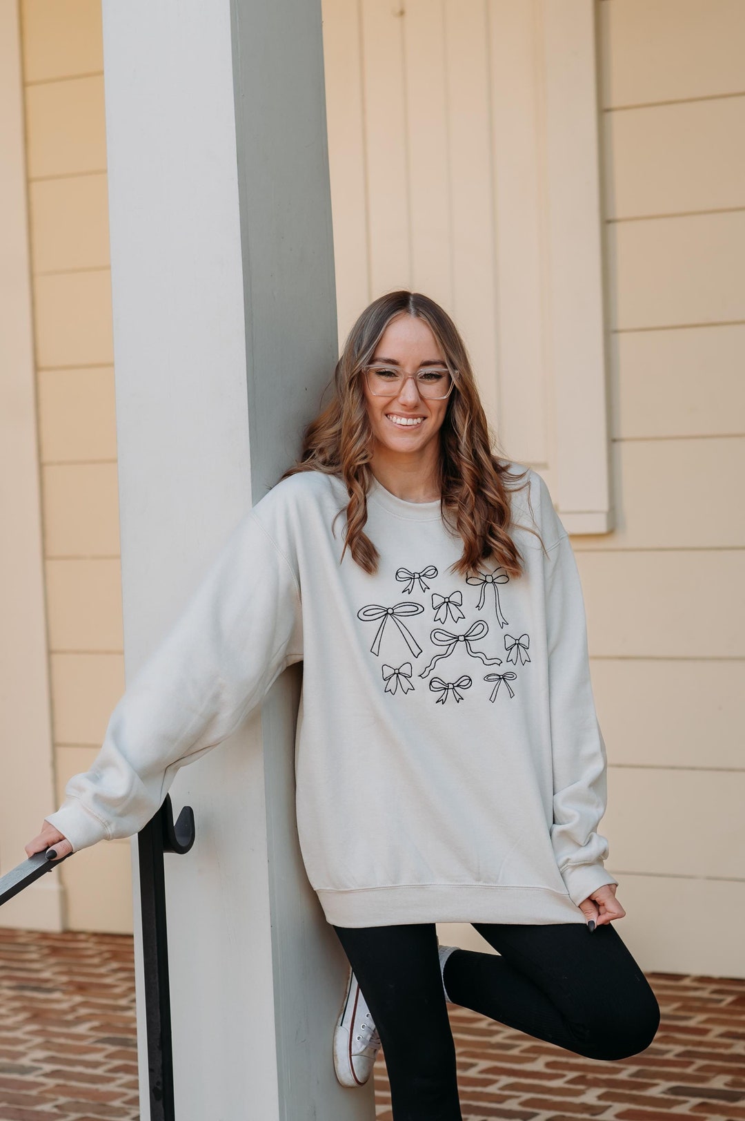 Bow Collage Sweatshirt -- Embroidered, Gifts for Her - Etsy