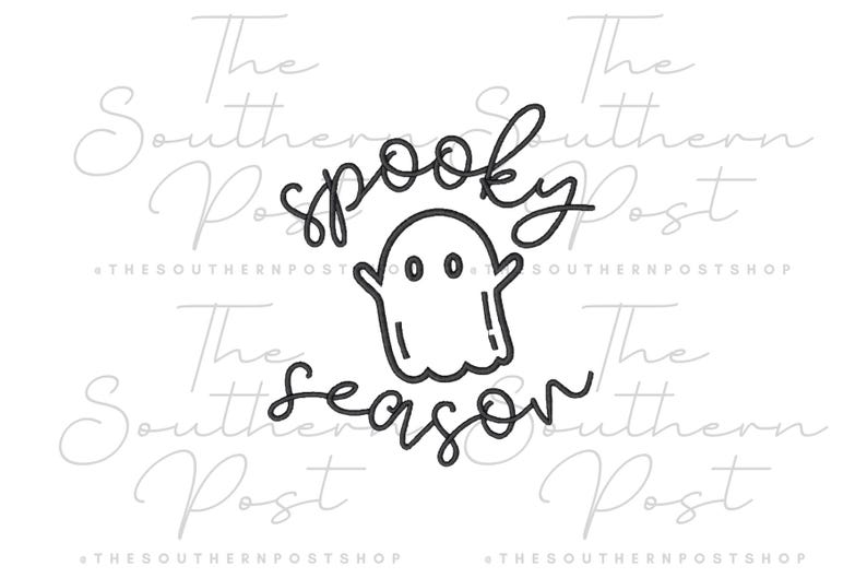 7.5in, 8.5in, 9.5in - Spooky Season Ghost Embroidery Download - Etsy