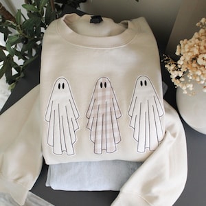 Fabric Ghost Trio Sweatshirt -- Halloween Sweatshirt - Etsy