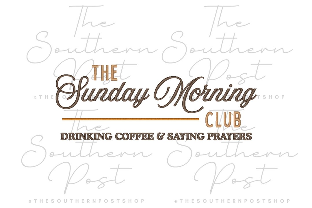 The Sunday Morning Club Embroidery Download (3 Sizes) - Etsy