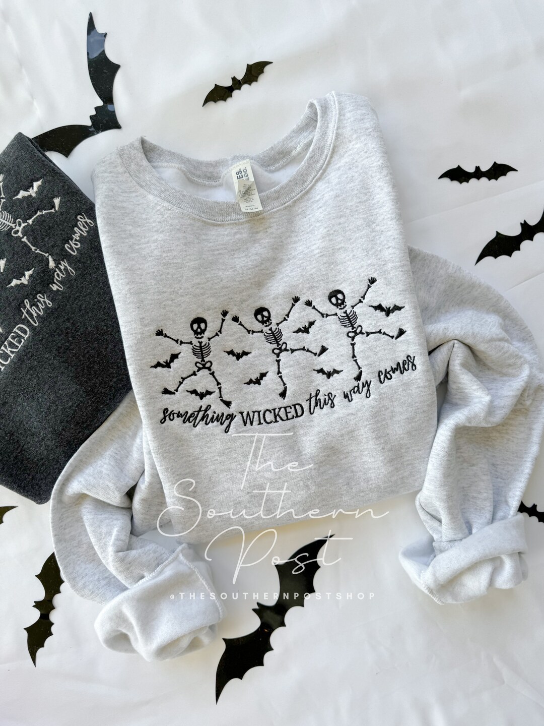 Something Wicked, Skeletons Sweatshirt Embroidered, Halloween ...