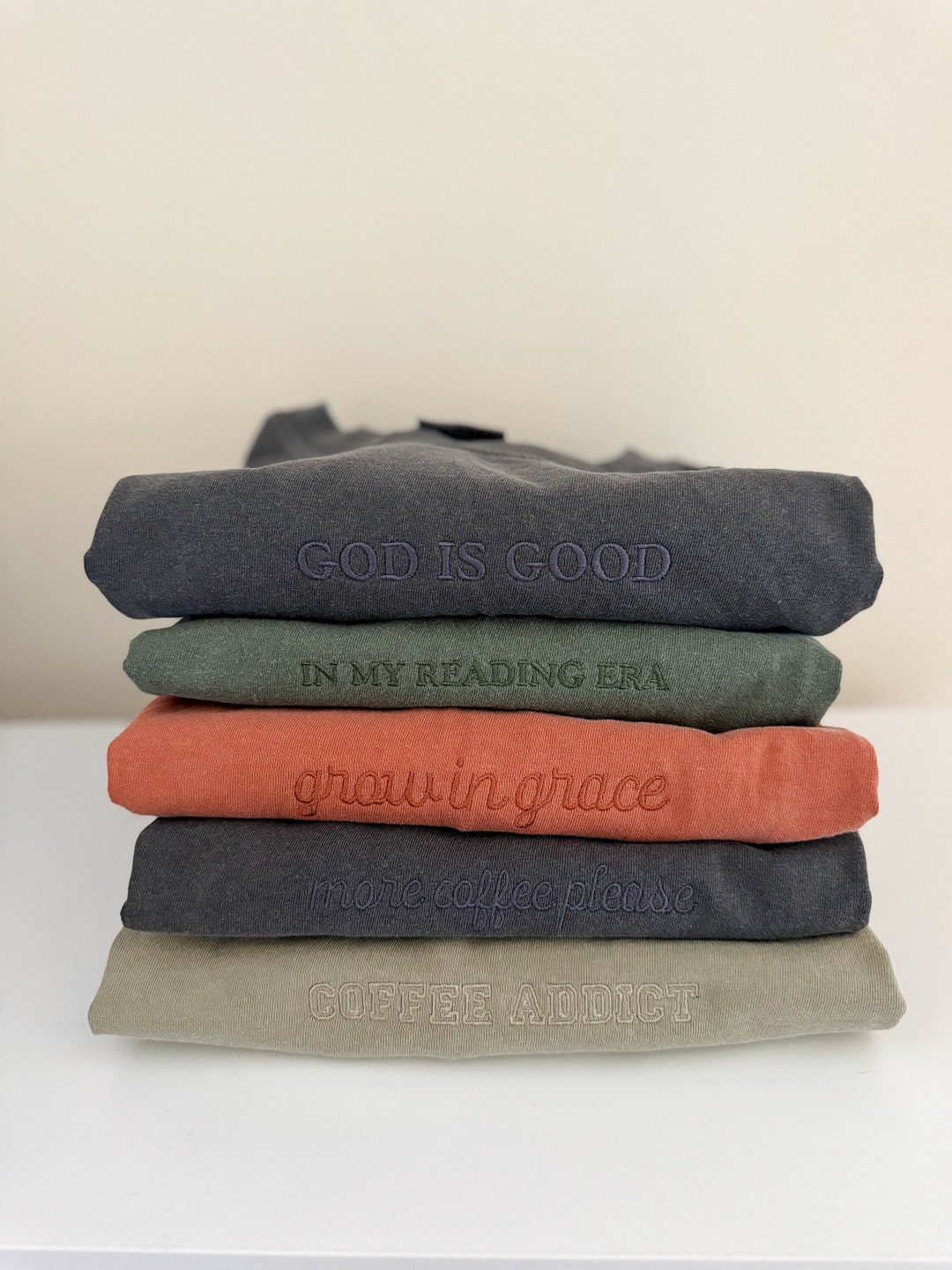 Custom Embroidered Tee, Monochromatic -- Short Sleeve, Comfort Colors ...