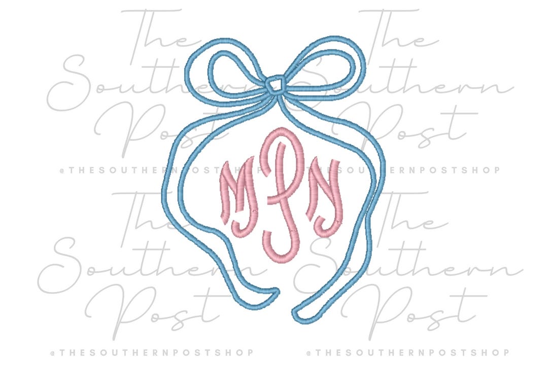 Bow Monogram Frame (BOW ONLY) Embroidery Download - Etsy