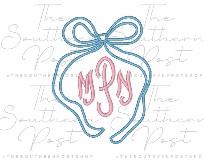 Crayon Bow Monogram Frame Embroidered Shirt - Etsy