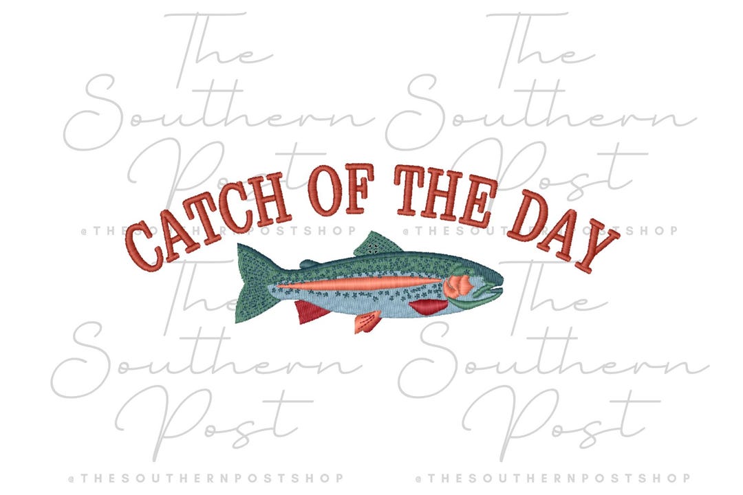 Catch of the Day, Fish Embroidery Download (7 Sizes) - Etsy