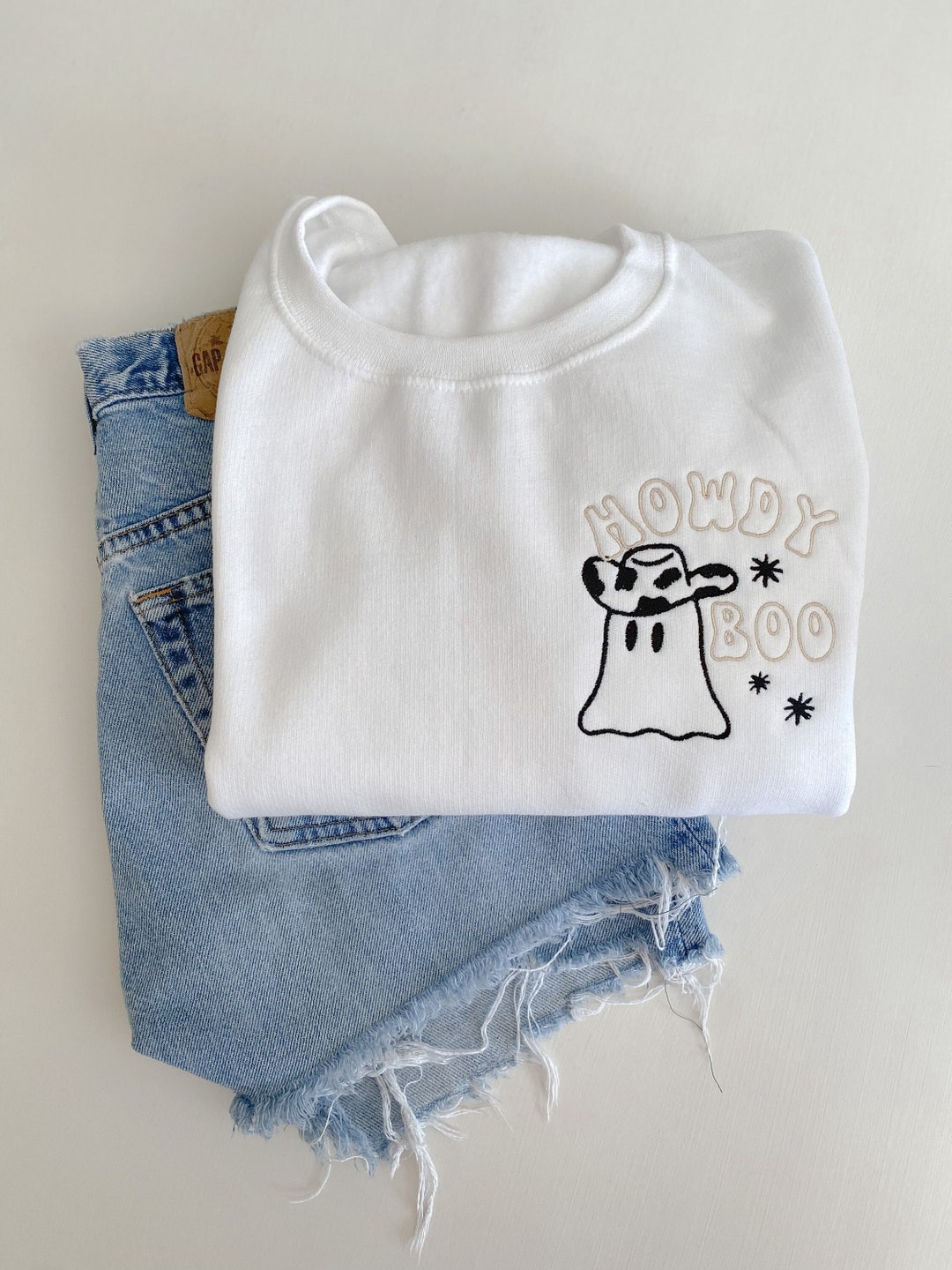 Howdy Boo Crewneck -- Embroidered, Halloween Sweatshirt, Spooky Season - Etsy