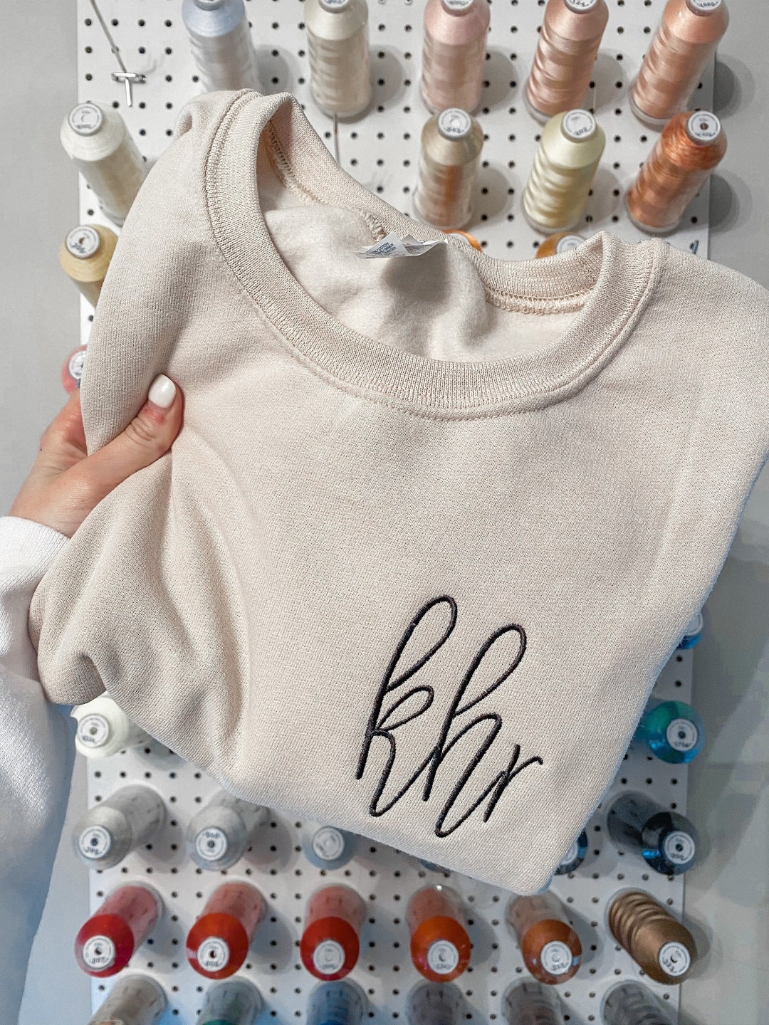 Simple Monogram Sweatshirt Embroidered Great Gift Bridal - Etsy