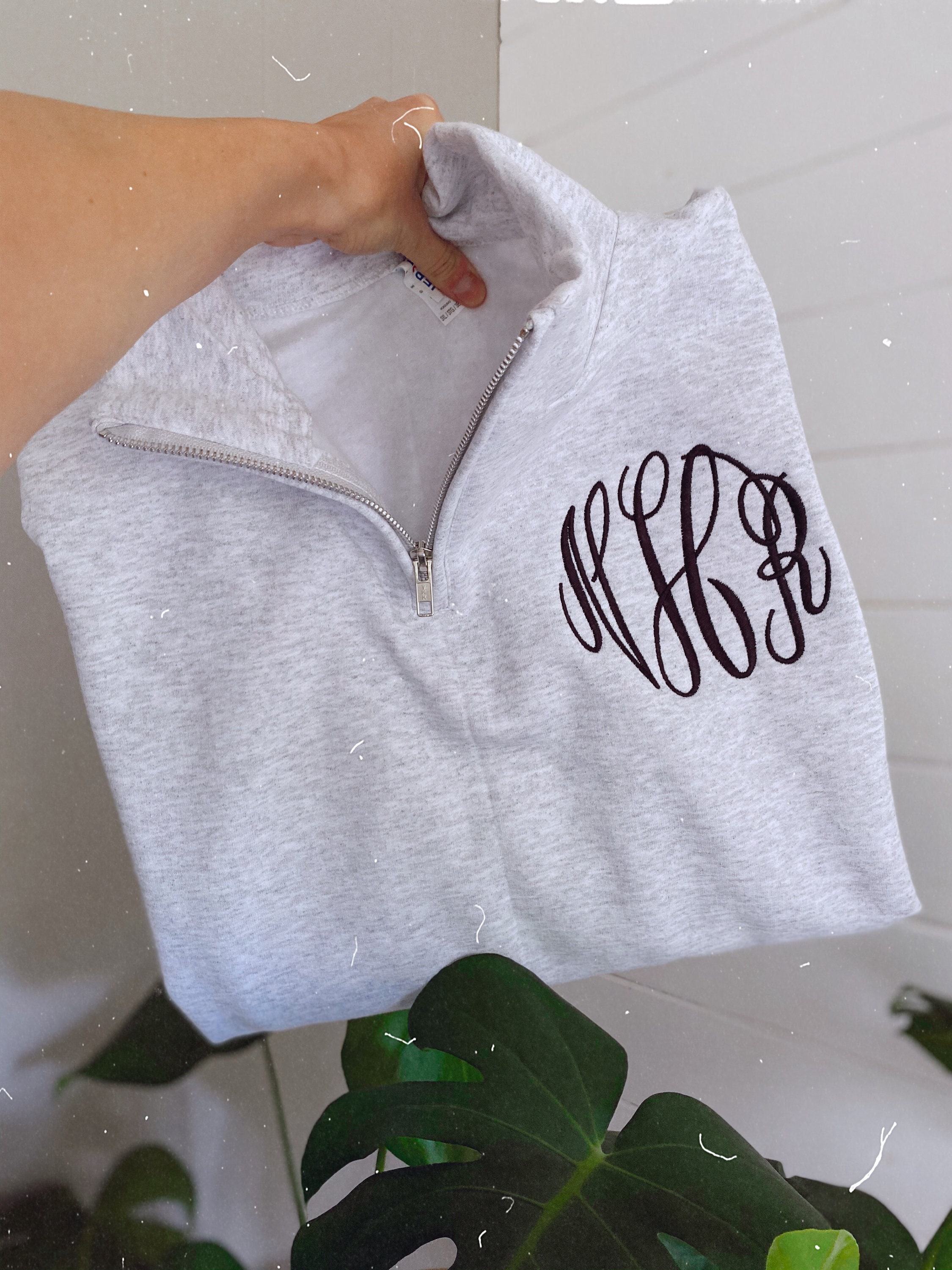 Monogram Quarter Zip Embroidered Fall Favorite Oversized - Etsy