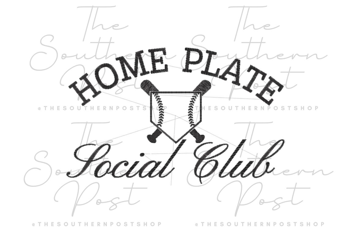 Home Plate Social Club Embroidery Download - Etsy